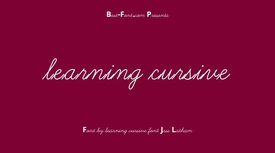 Learning Cursive Font Free Download